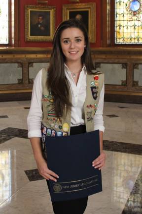 Girl Scout receives resolution from Assembly