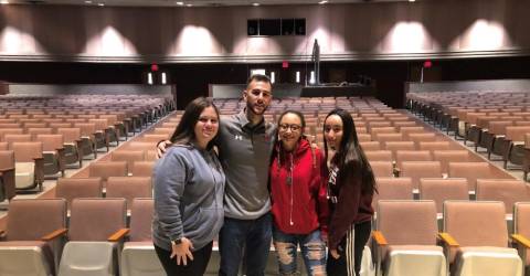 Tom Tice of "Warrior Strong" speaks to Hopatcong Students