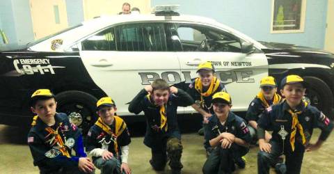 Cub scouts get inside tour of police department