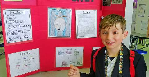 'Living Wax Museum' at Rev. Brown School
