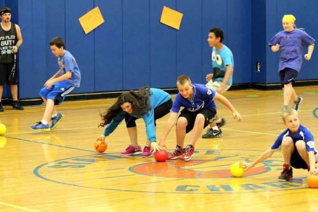 Stanhope school plays dodgeball for class